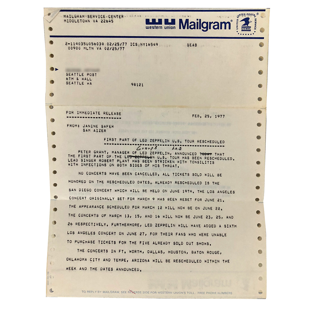 Concert Rarity 1969.05.31 New York, Receipt - Zepfan