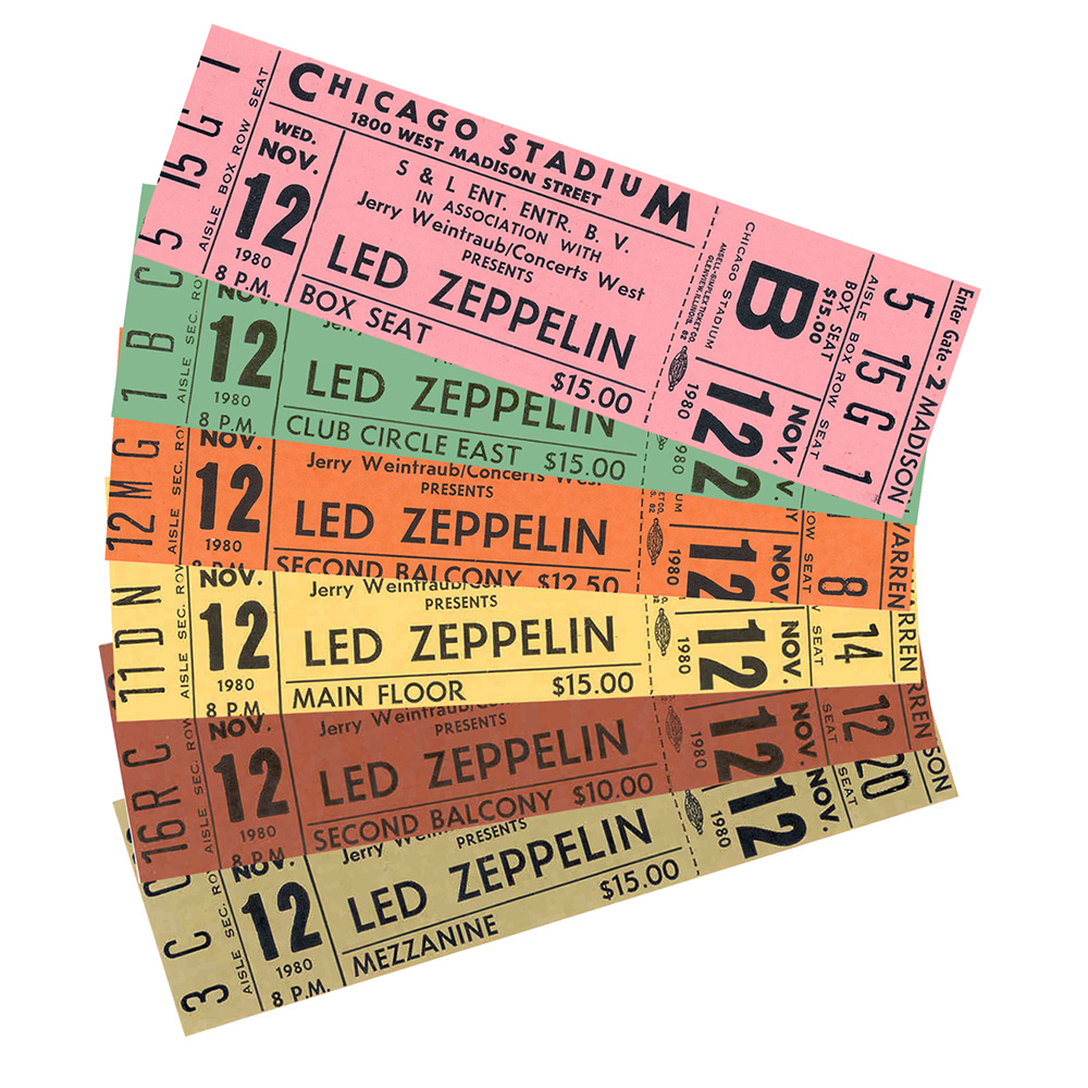 Concert Ticket 1980.11.12 Chicago, IL - Zepfan